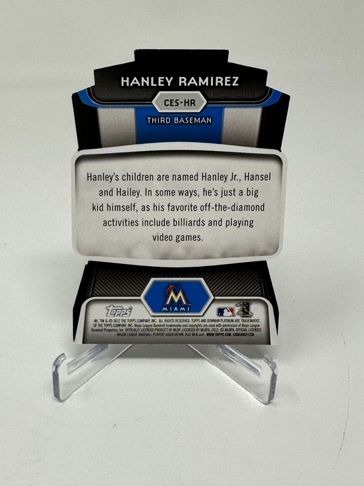 2012 Bowman Platinum Baseball Hanley Ramirez Die-Cut Card #CES-HR | eBay