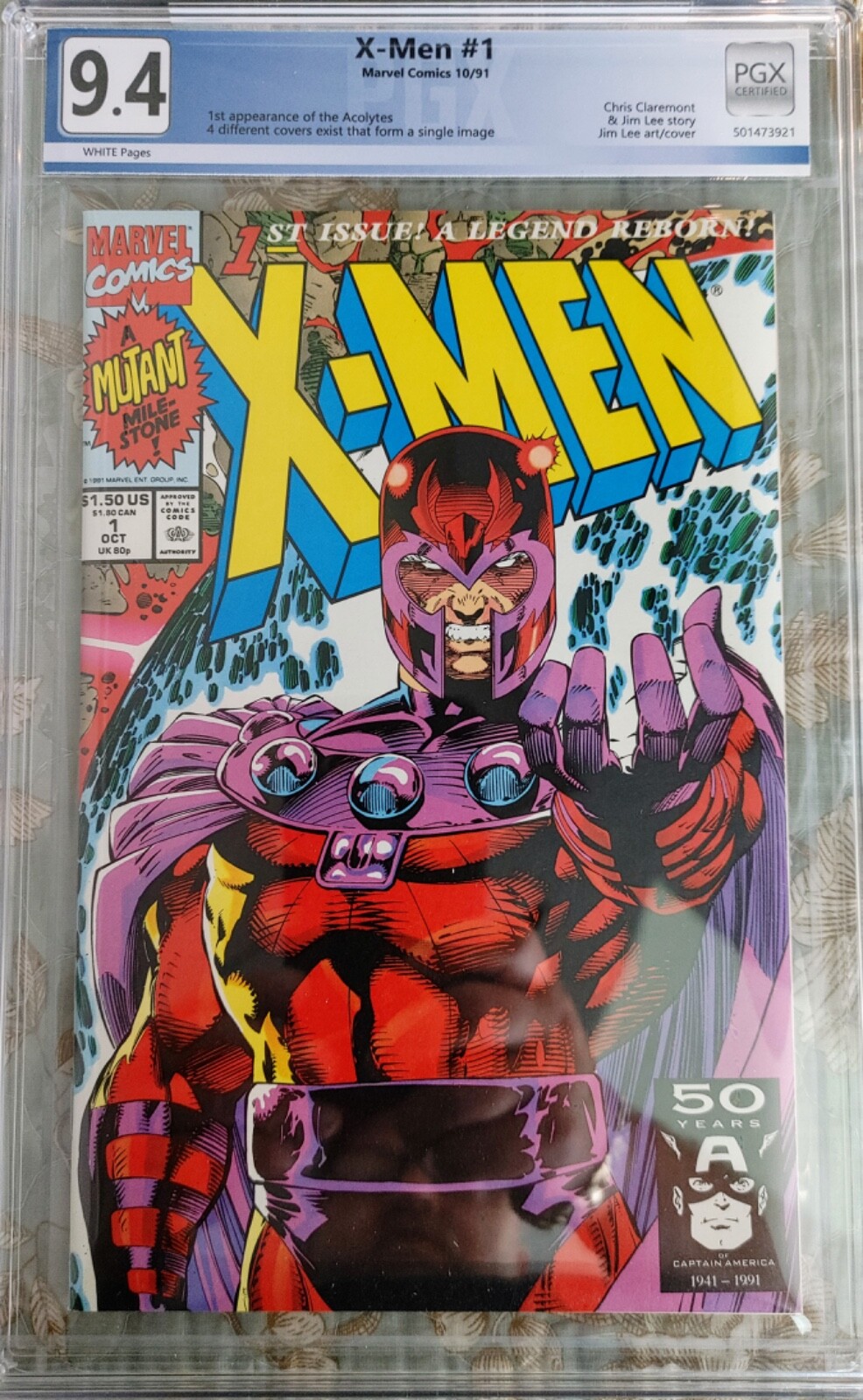 X-MEN #1 PGX 9.4 1’ST ACOLYTES RARE MAGNETO COVER JIM LEE ART not CGC ...