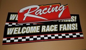 Welcome Race Fans Banner Kit (3 Pieces) Hang in Your Man Cave or Garage ...