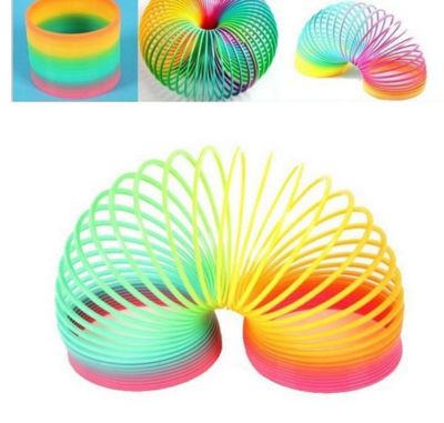 US Plastic Magic Rainbow Coil Spring Colorful Novelties Educational Toy ...