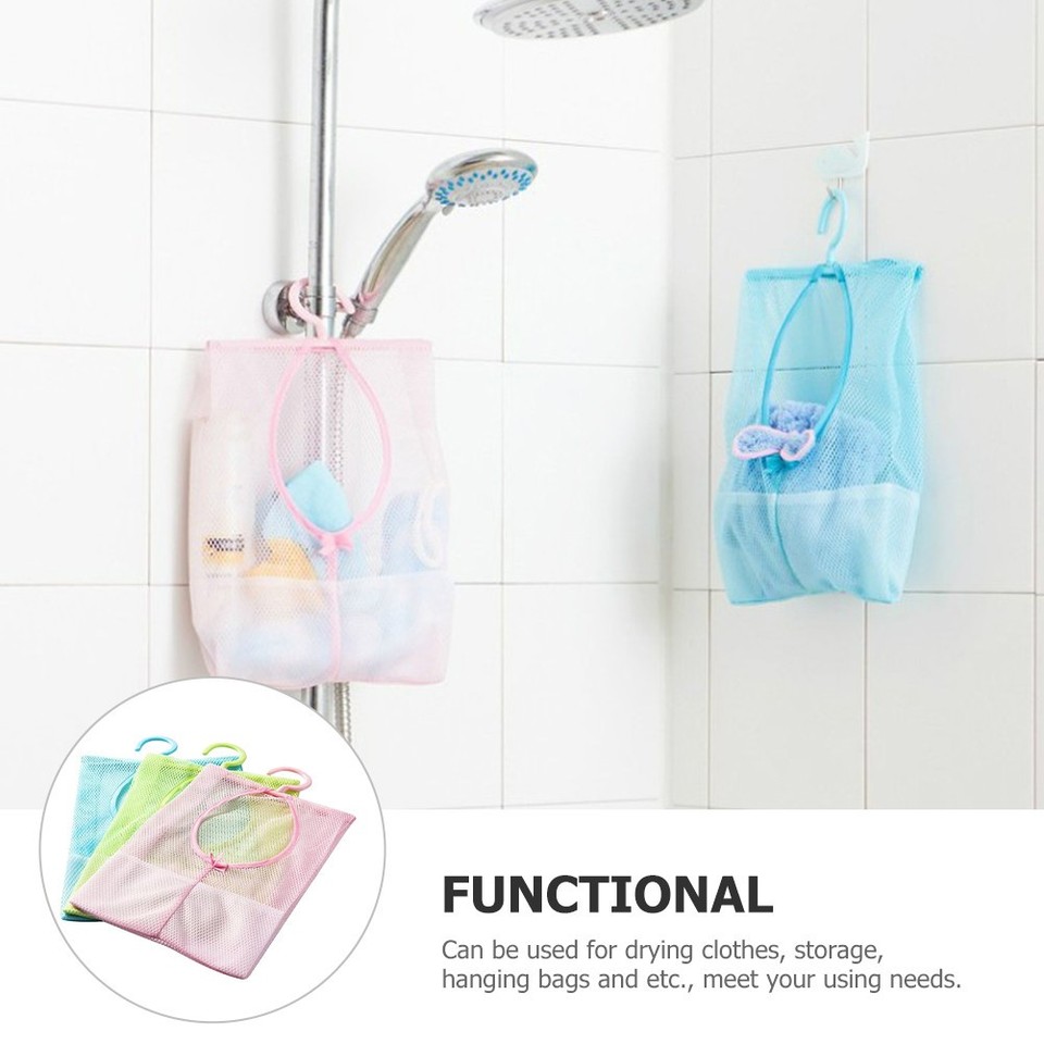 3 Pcs Portable Mesh Bag with Hanging Hook for Camper Organization ...