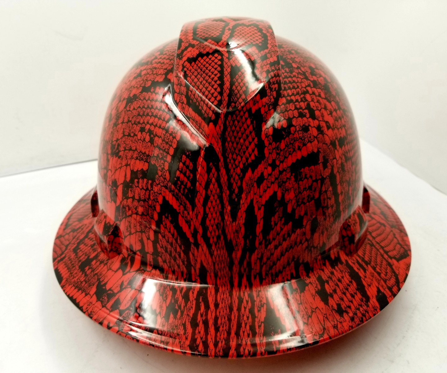 FULL BRIM Hard Hat custom hydro dipped , NEW red Snakeskin extreme ...