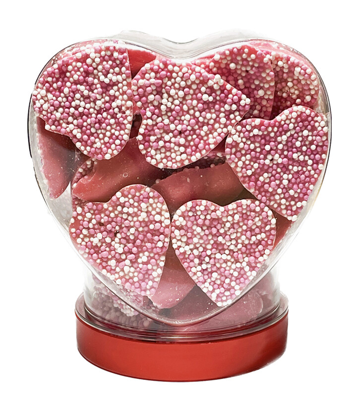 Plastic Sweet Jar Heart Shaped Candy Craft Storage Screw Top Lid ...