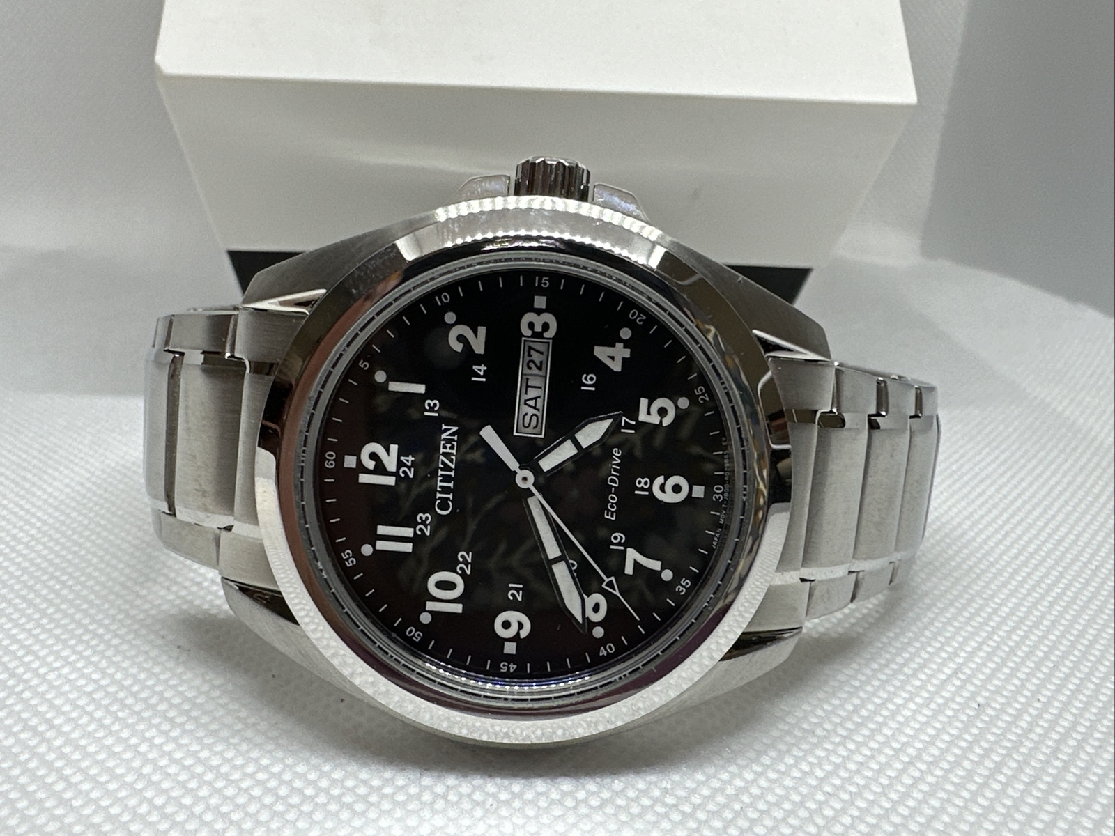 Citizen Garrison AW0050-82E Men Stainless Steel Black Dial Eco-Drive ...