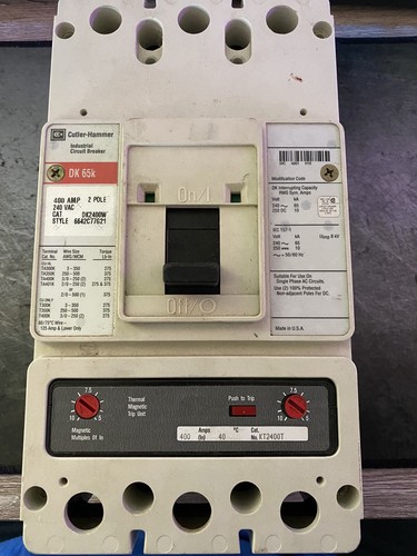 CUTLER-HAMMER DK3400W 400 AMP Industrial Circuit Breaker 3 Pole 240 VAC ...