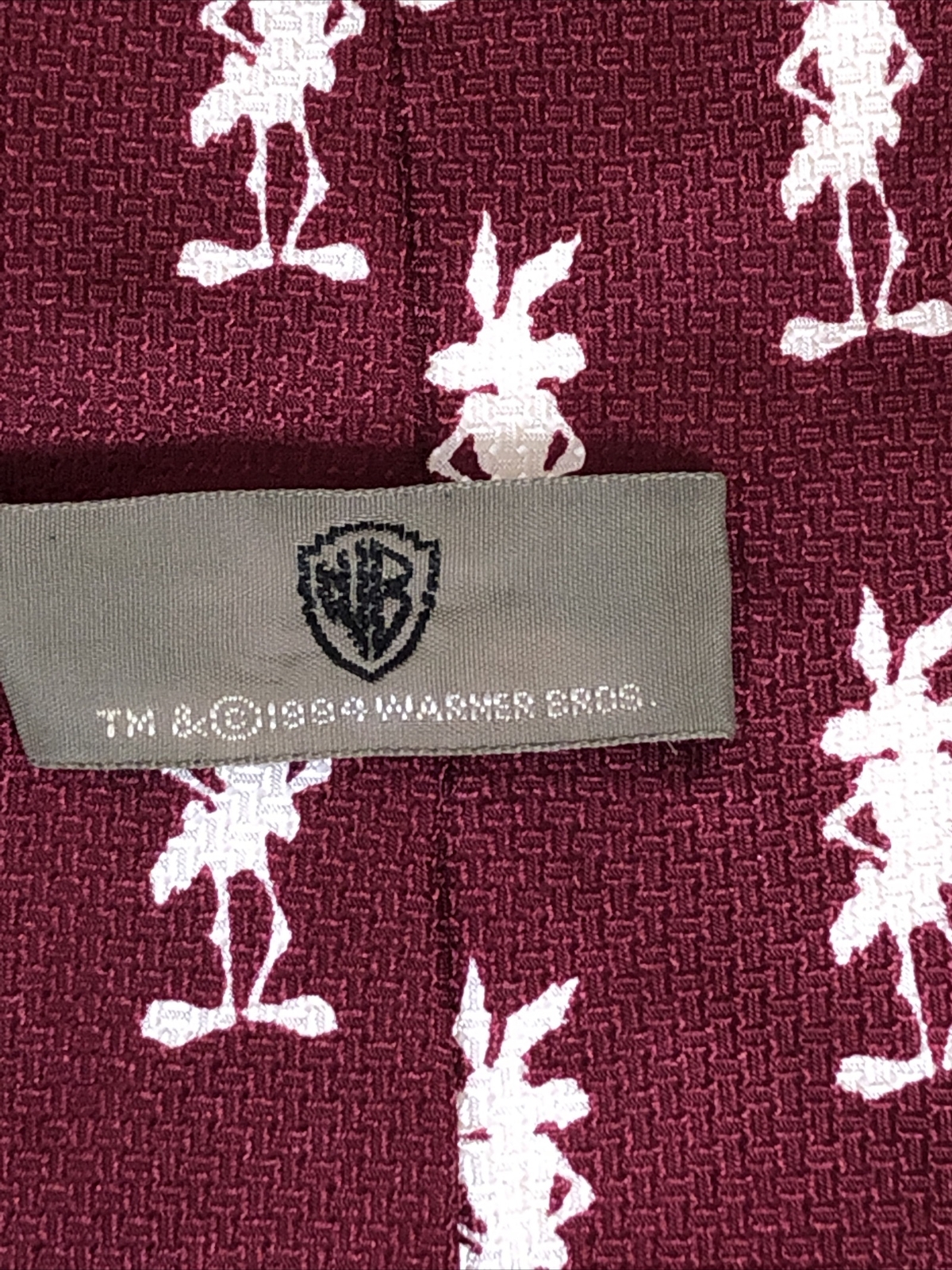 Looney Tunes Mens Tie Wile E Coyote Vintage 1984 100% Silk Designer ...