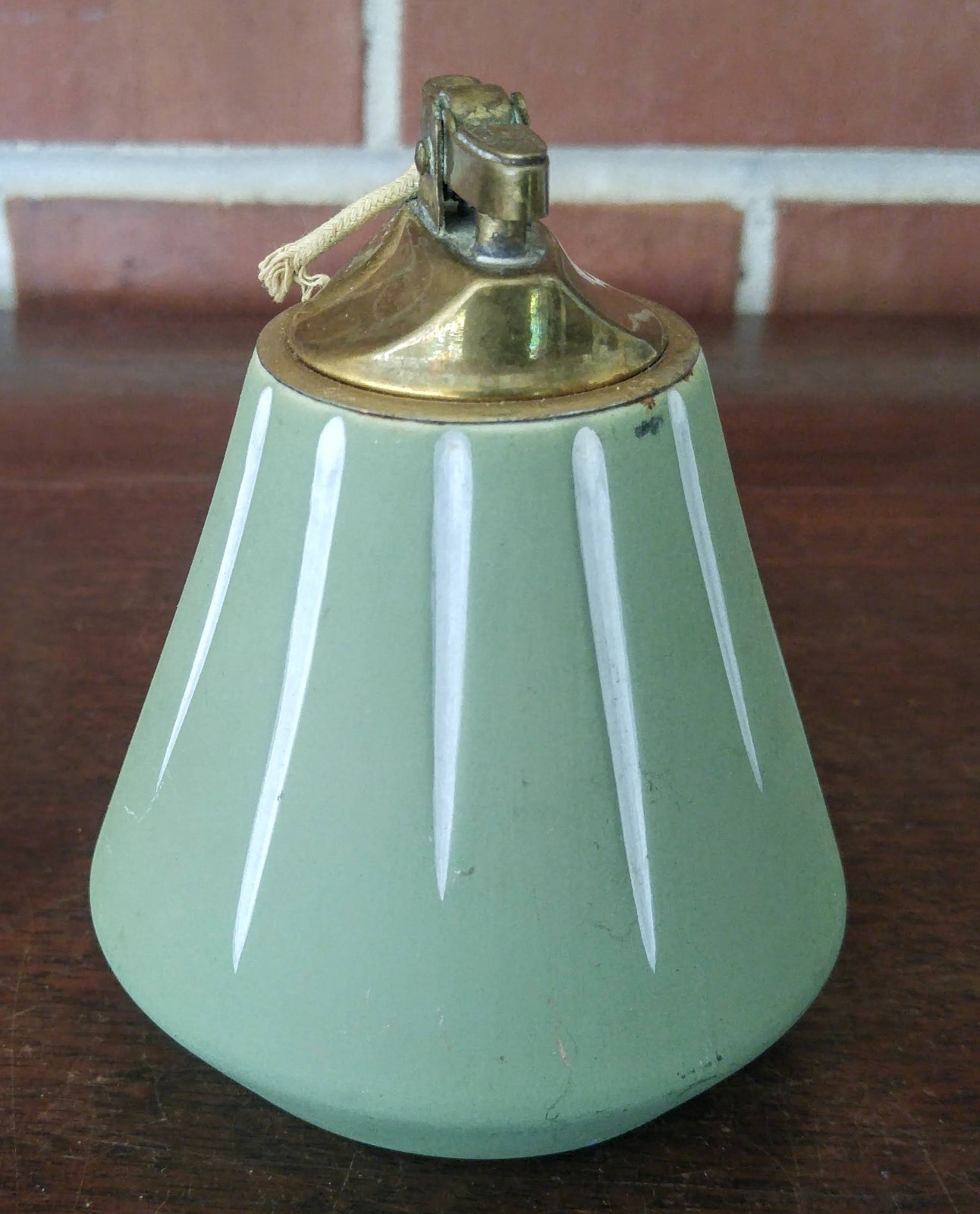 Vintage Midcentury Winfield Table Lighter Sage Olive Green Porcelain | eBay