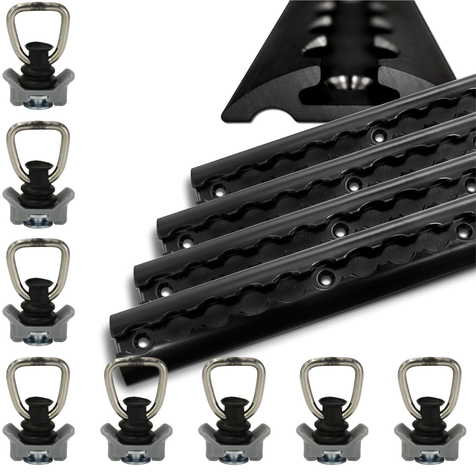 Airlineschienen schwarz 1 Meter Schienen im Set mit Fittingen Airline ...