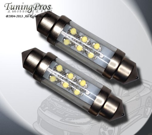 (1 Pair) Set of 2 pcs Dome Light Festoon 39mm 1.53" 6 Blue LED Bulb ...