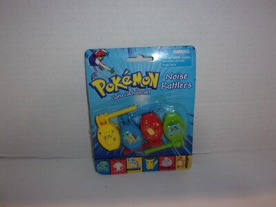 POKEMON NOISE RATTLERS PARTY FAVORS VINTAGE 2000- NEW- RARE BLUE ...