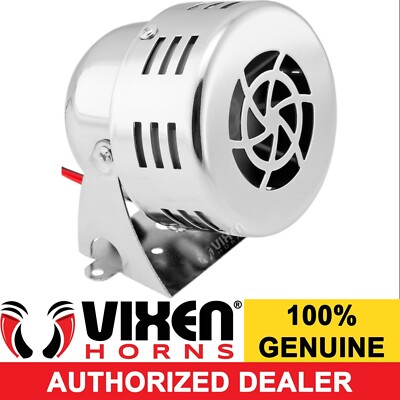 MINI/COMPACT ELECTRIC AIR RAID SIREN ALARM CAR/TRUCK 12V CHROME COLOR ...
