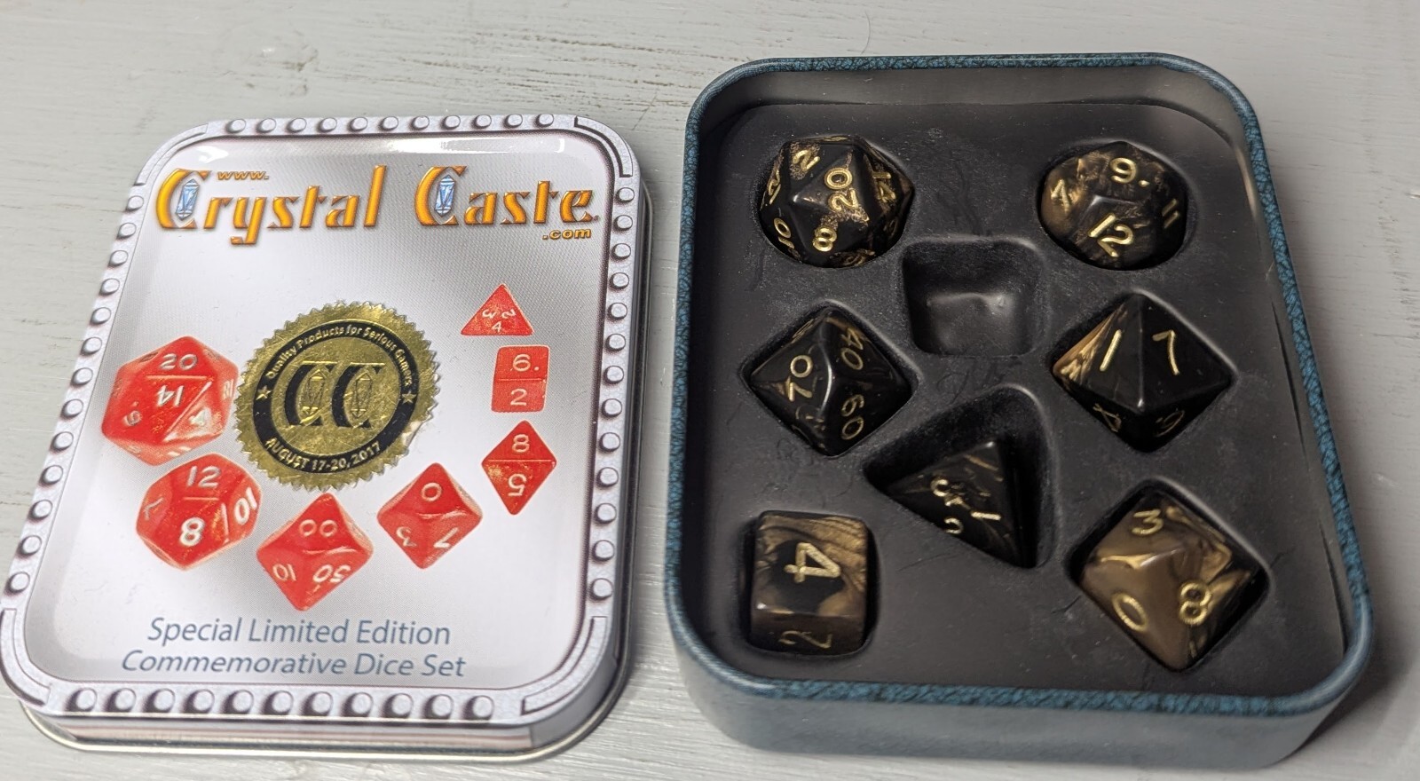 2017 GenCon 7 piece RPG dice set Crystal Caste no special D6 | eBay