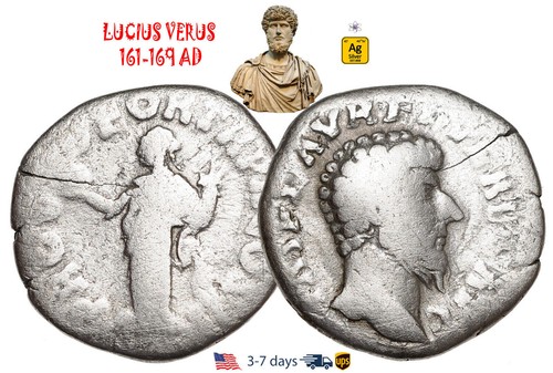 Ancient Roman Empire Coin Silver Denarius LUCIUS VERUS 161-169 ...