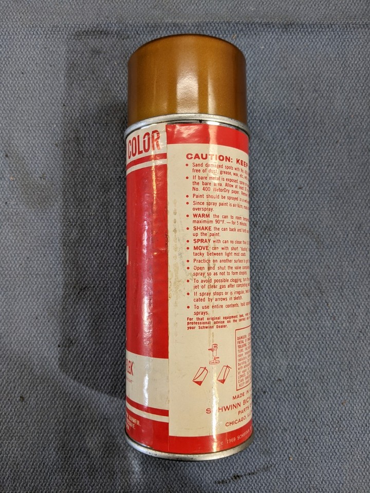 Original Schwinn Approved Coppertone Flek Big Spray Paint Can, Stingray ...