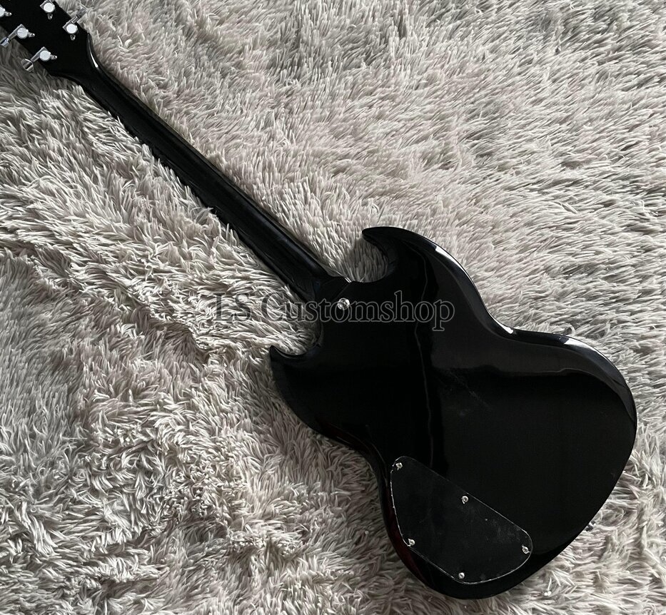 SG Custom Ebony Electric Guitar Tony Iommi Solid Body Cross Inlay 22F ...