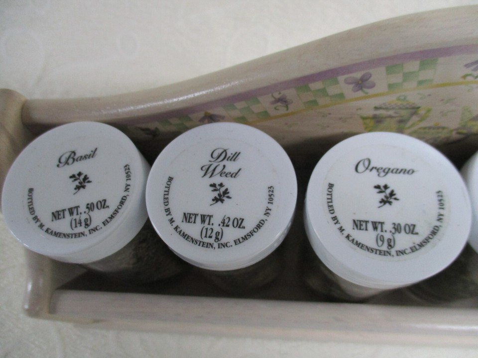 Kamenstein 6 Jar Wooden Spice Rack Debbie Mumm Design | eBay