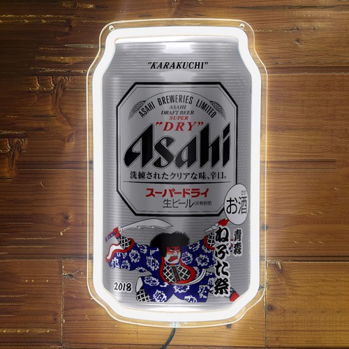 Asahi Beer Zip-Top Can Shop Club TV Poster Bar Room Wall LED Neon Sign ...