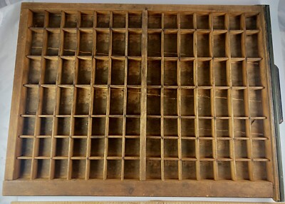 Vintage Wood Printers Letter Press Drawer 98 Sections trinket shelf ...