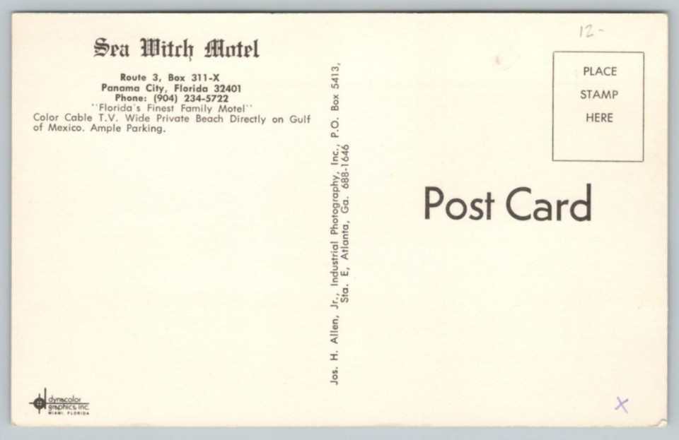 Panama City Beach FL Florida SEA WITCH MOTEL Vintage Postcard CE | eBay