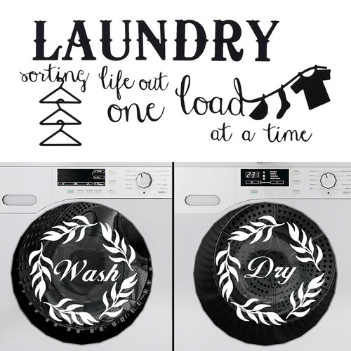 Machine Ornaments Wall Sticker Quotes Laundry Room Decal Washer Dryer ...