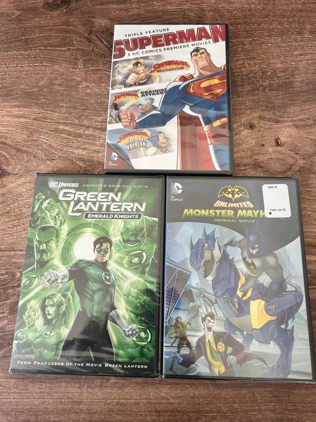 Lot of 3 DC Comics Animated PROMO Movie DVDs Justice League Superman ...