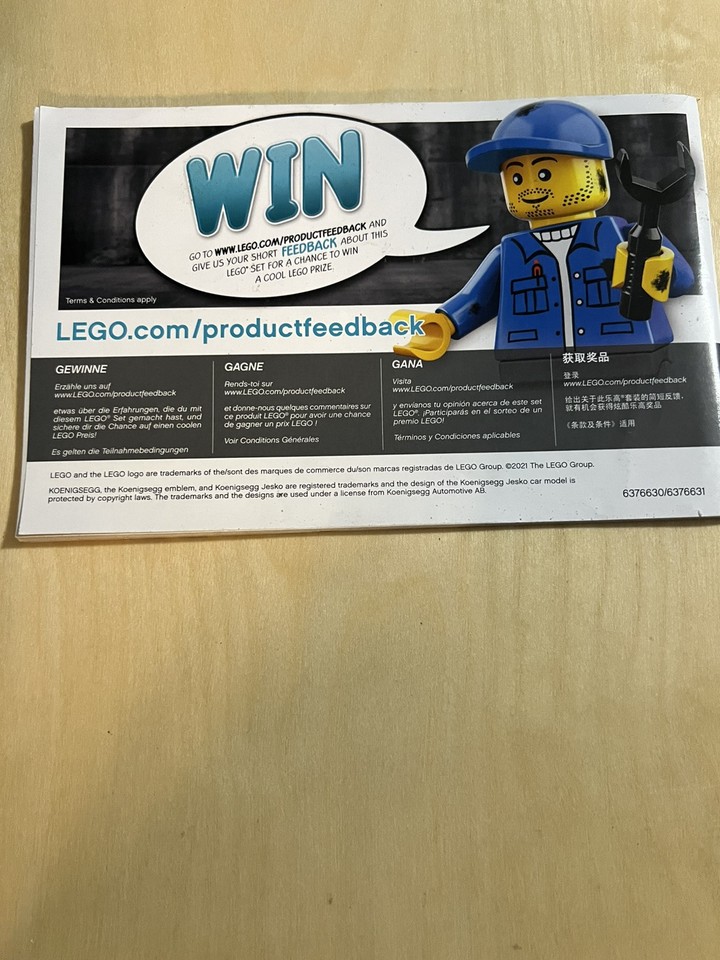 LEGO SPEED CHAMPIONS: McLaren Elva (76900) Instruction Manual ONLY - NO ...