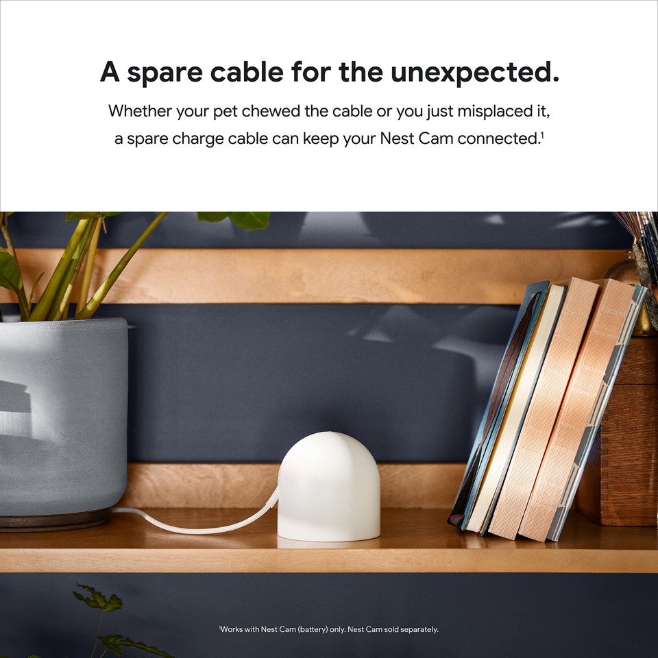Google Nest Cam Charge Cable - Replacement Cable for Nest Cam (Battery ...