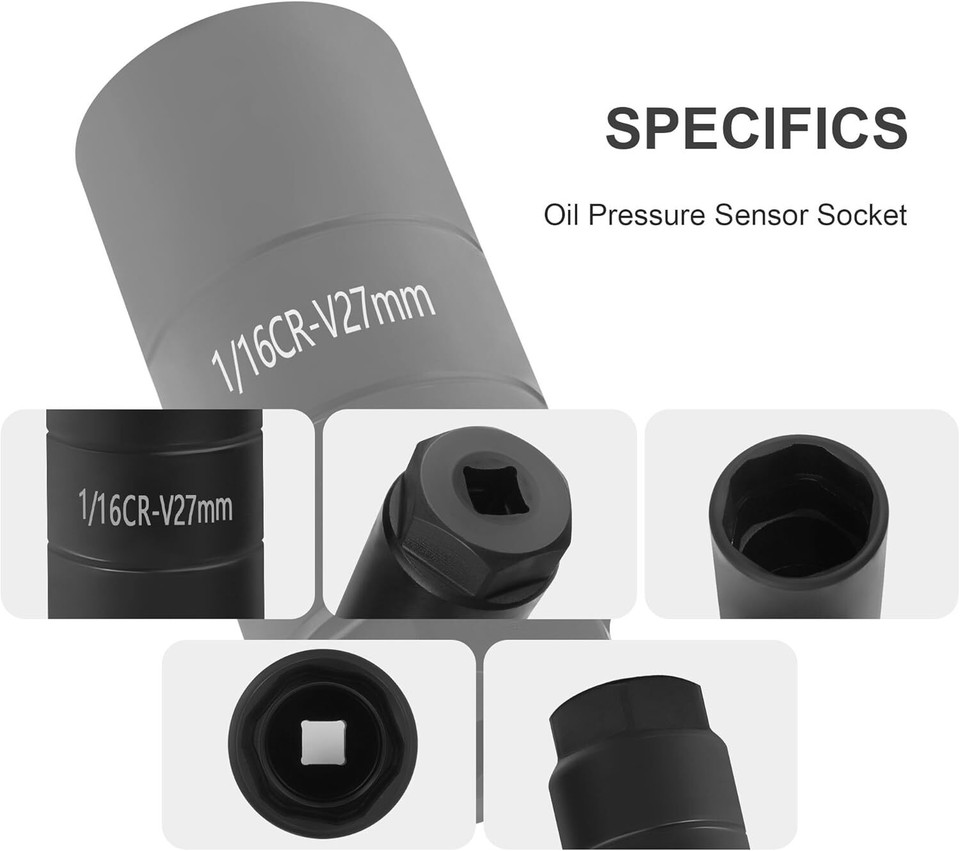 Oil Pressure Sensor Socket,1 1/16 Socket 2 5/8" Long Oil Pressure ...