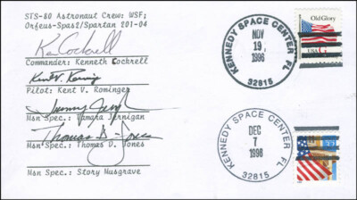 SPACE SHUTTLE COLUMBIA - STS - 80 CREW - ENVELOPE SIGNED WITH CO ...