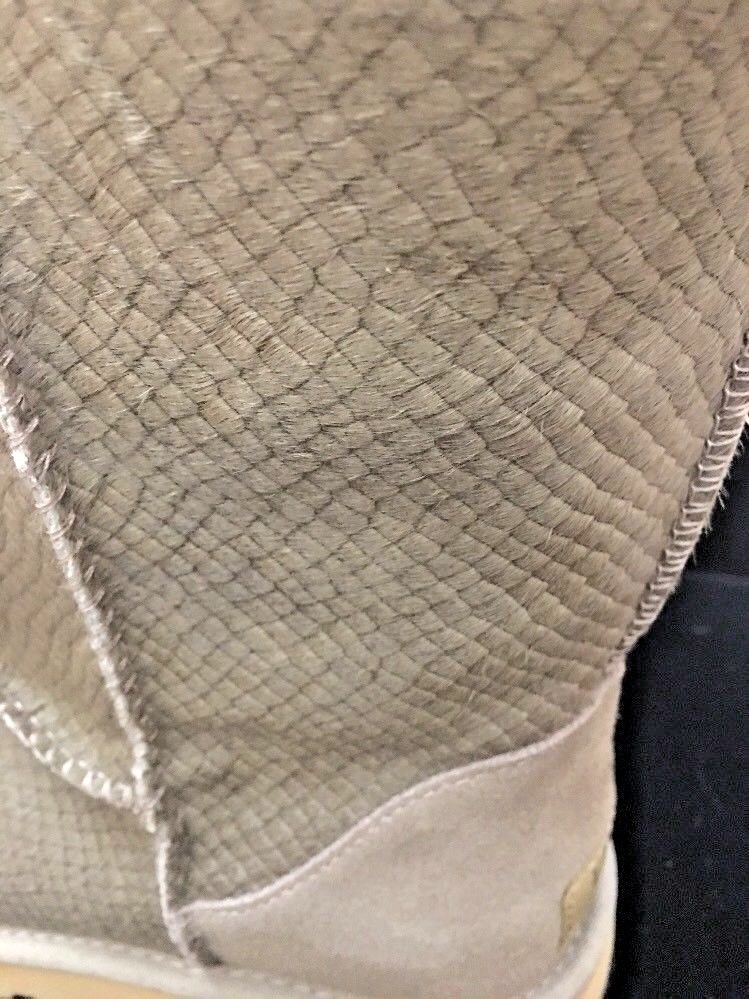 UGG CLASSIC SHORT CALF HAIR SCALES Brown Oyster Fur Leather Winter ...