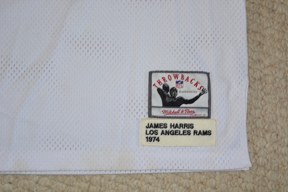 WOW 1974 Los Angeles Rams JAMES 'SHACK' HARRIS White Jersey 56 Mitchell ...