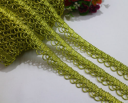LOT 5 Yards Green Gold Venise Metallic Lace Trims Sewing Craft Width 2. ...