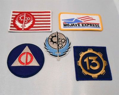 FALLOUT DELUXE EMBROIDERED PATCH SET (5) SIZES APPROX.3" TO 4 1/2 ...