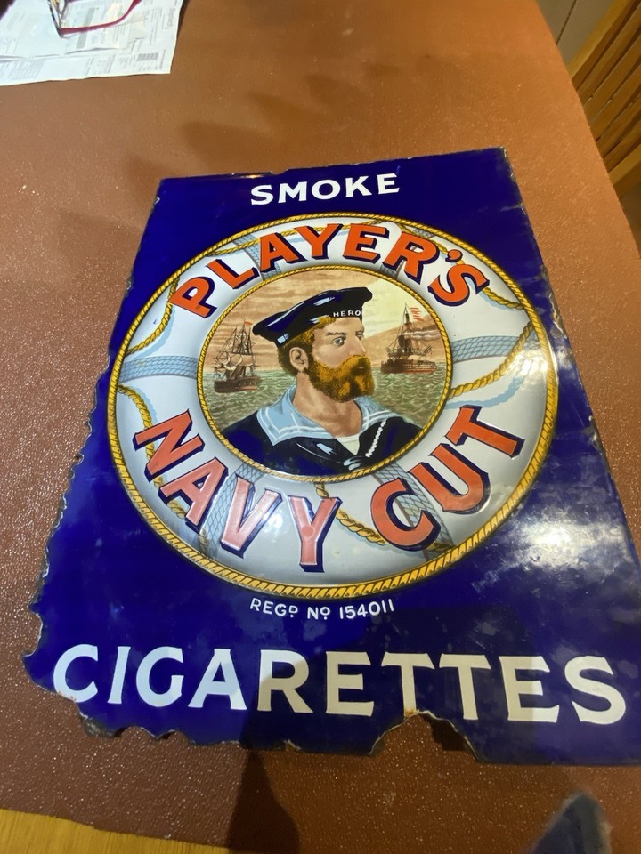 Original Enamel Sign Players Navy Cut | eBay UK
