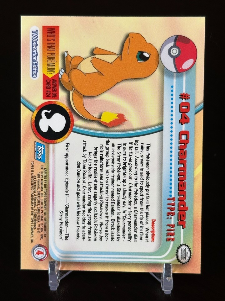 Topps Pokemon Card #04 Charmander Blue Logo NM | eBay