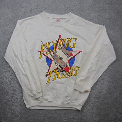 VTG Flying Tigers Shirt Mens XL White WWII Air Force Squadron Fighter ...