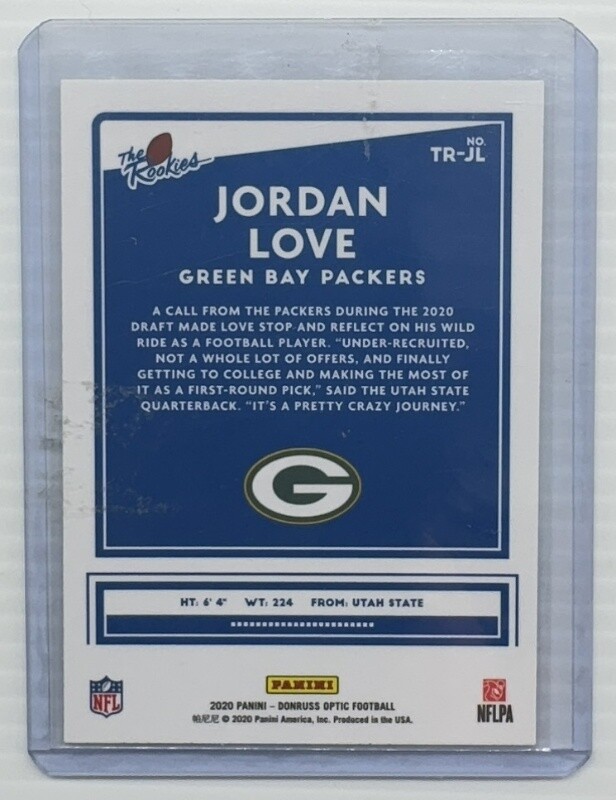 2020 Panini Donruss Optic Jordan Love The Rookies Rookie RC #TR-JL ...