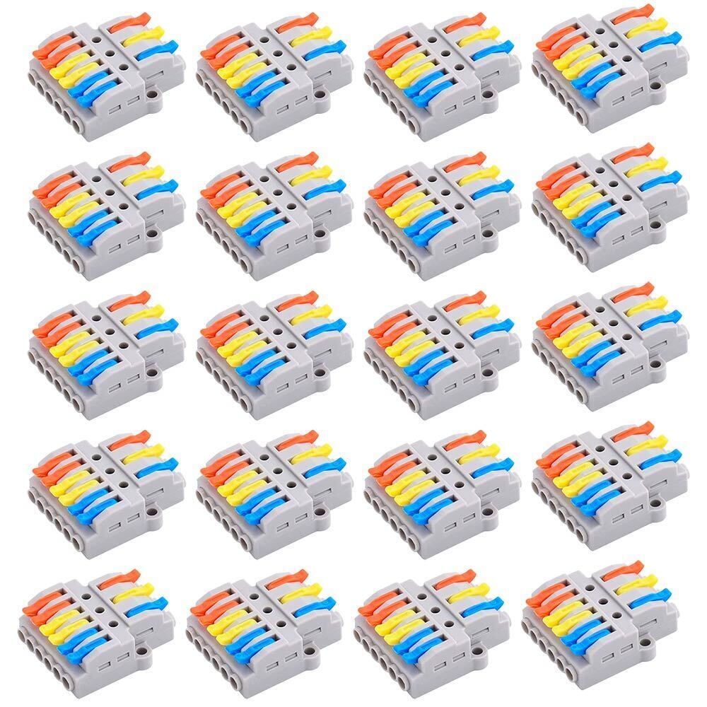 10-100PK Lever Nut Electrical Wire Cable Connector Block Clamp Terminal ...