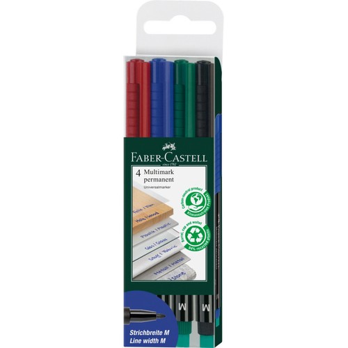 4 feutres - Indélébile - Permanent - Pointe moyenne - Faber-Castell ...