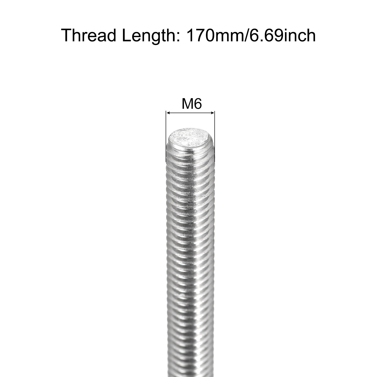 Entièrement Filetage Barre M6 x 170mm 1mm Filetage Tiges 8 Paquet | eBay