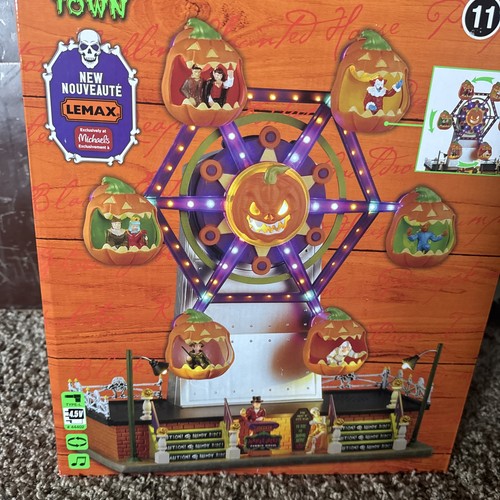 Lemax Spooky Town Jumping Jacks Ferris Wheel Halloween Lighted Building ...