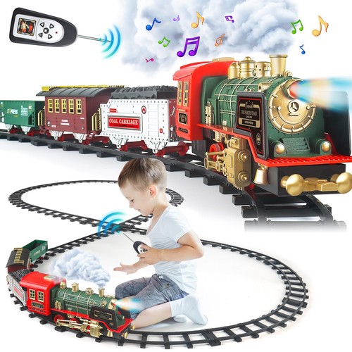 Kids Electric Train Set - Remote Control w/Smoke, Sounds, Lights ...