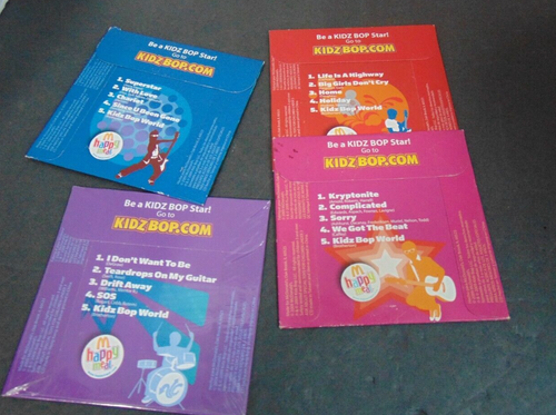 Full set of 4 Kidz Bop McDonalds Happy Meal CD LOT -- New & Sealed 2009 ...