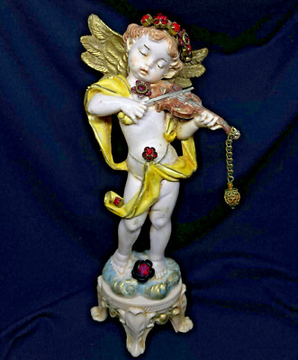 Michal NEGRIN figurine Lovely Crystals Angel Musician violinist Made in ...
