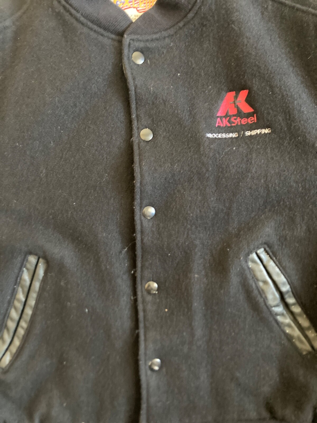 Vintage AK Steel Varsity Jacket Size Mens Large - Gem