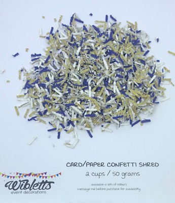 PAPER CONFETTI SHRED TABLE SCATTER, PINÃTA FILLER. WHITE NAVY BLUE GOLD ...