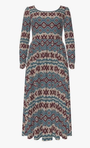 LuLaRoe M Ryane Long Sleeved Dress Empire Waist Medium Southwestern ...