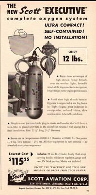 1961 vintage AD SCOTT Executive Oxygen System SCOTT AVIATION lancaster ...