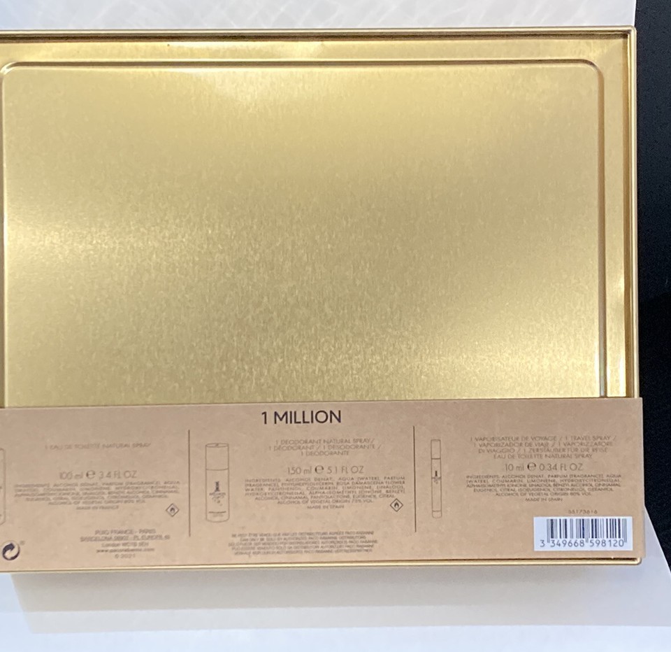 Paco Rabanne 1 Million 3pc Gift Set For Men New In Box | eBay