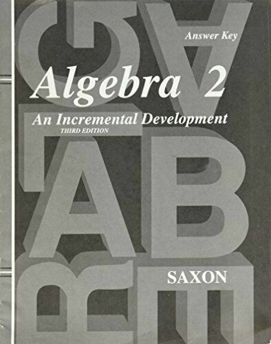 Answer Key for Saxon Algebra 2 by John Saxon Jr (Paperback) | eBay